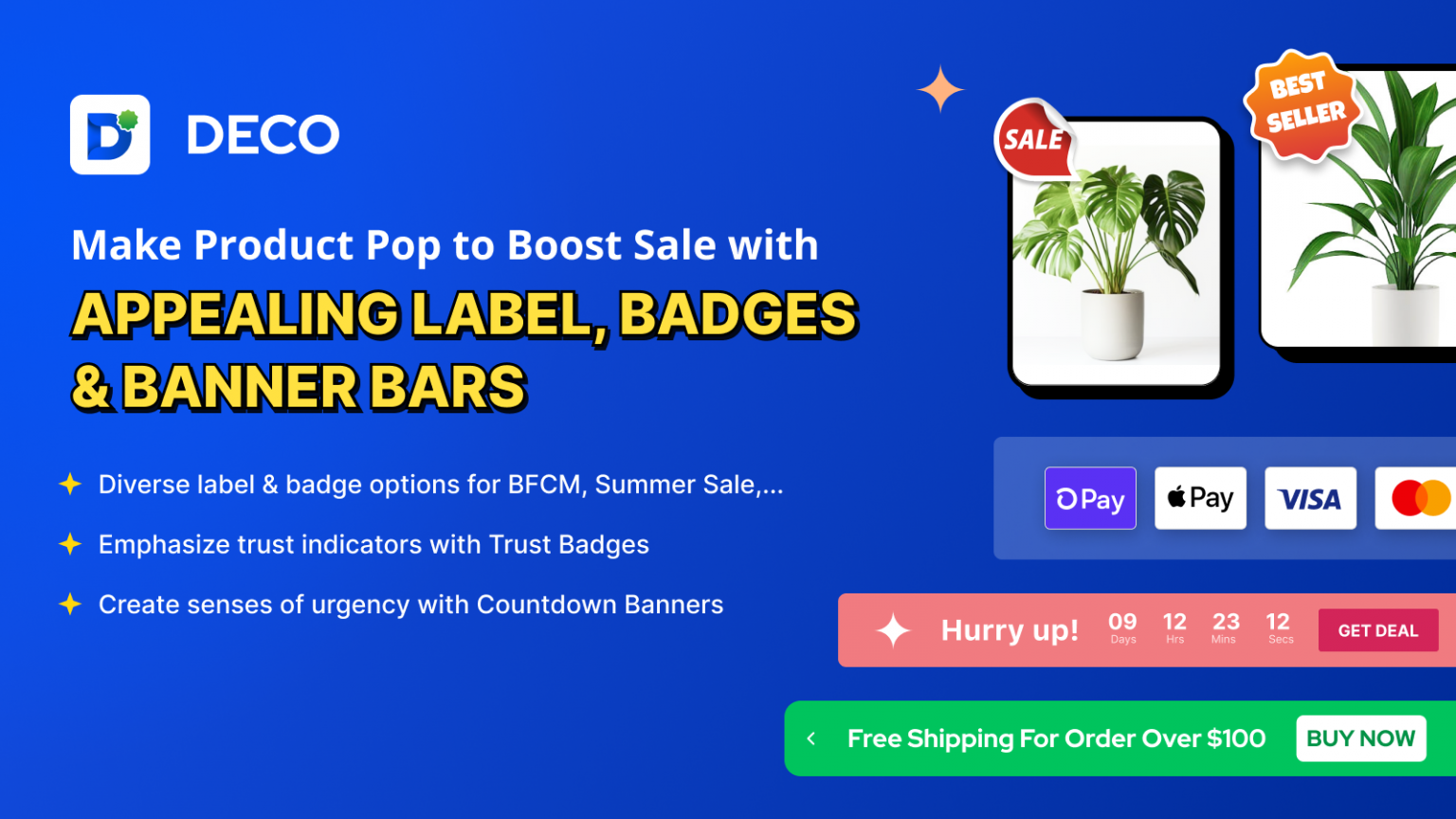 DECO Product Labels & Badges - - developed by Secomapp